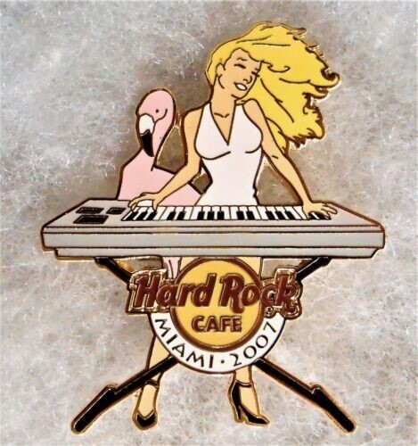 HARD ROCK CAFE MIAMI SEXY BLONDE GIRL WITH FLAMINGO PLAYING KEYBOARD ...