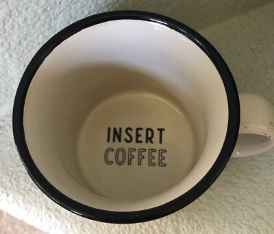 NEW TYPO “INSERT COFFEE” LARGE STONEWARE COFFEE MUG CUP | eBay