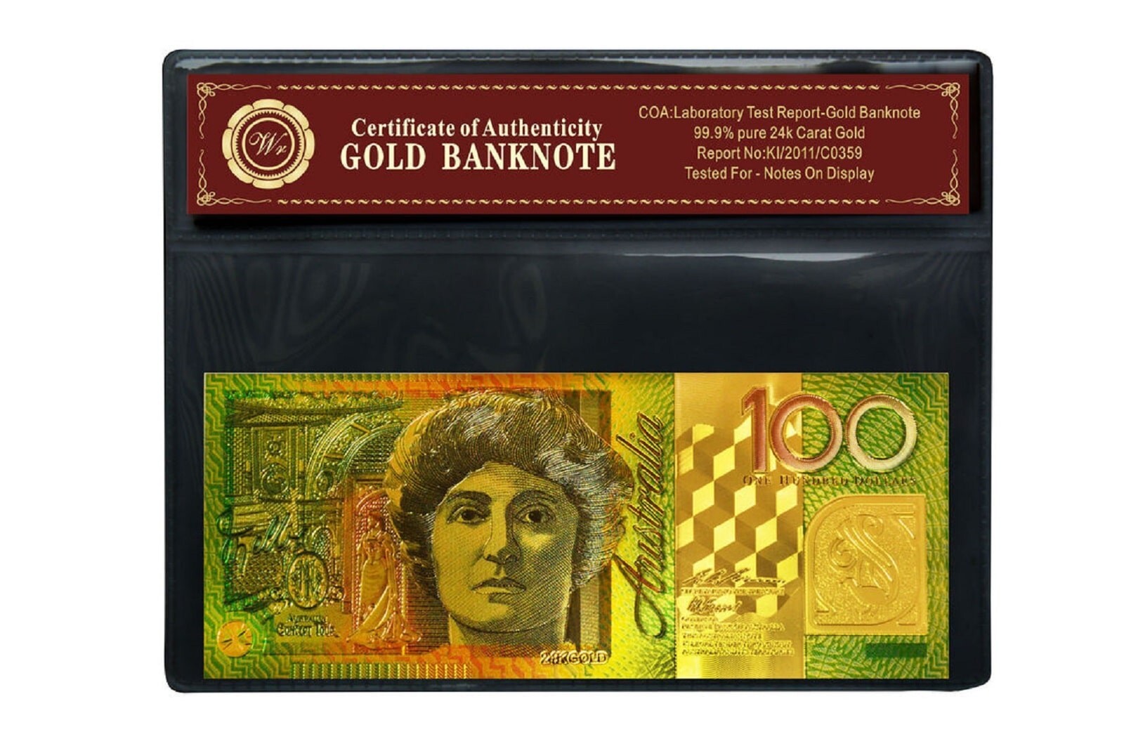 24KT Limited Edition 99.99% Gold Colour Australian Bank Note Set Paper ...