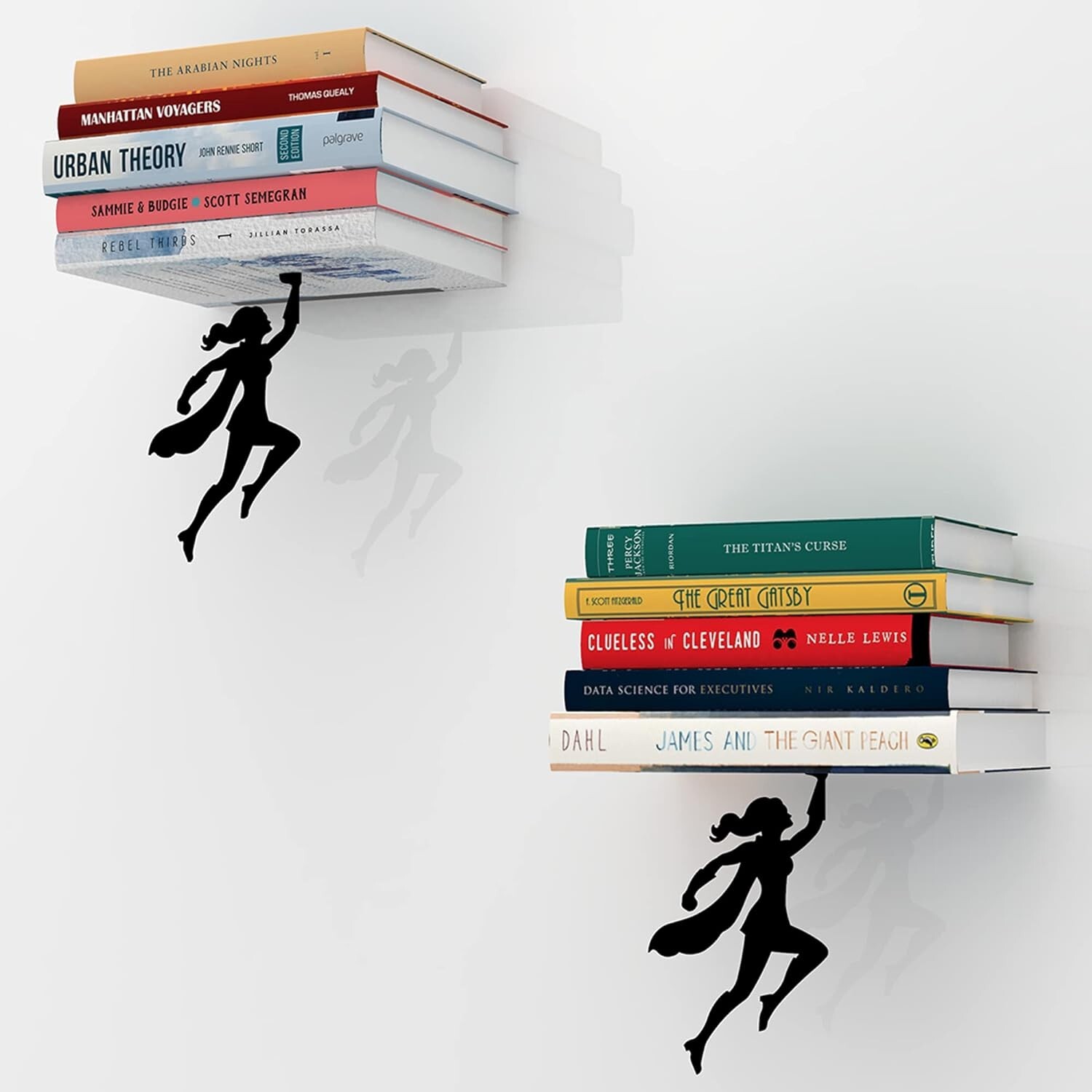 Wondershelf Artori Design Hidden Book Shelf Floating Optical Illusion | eBay UK