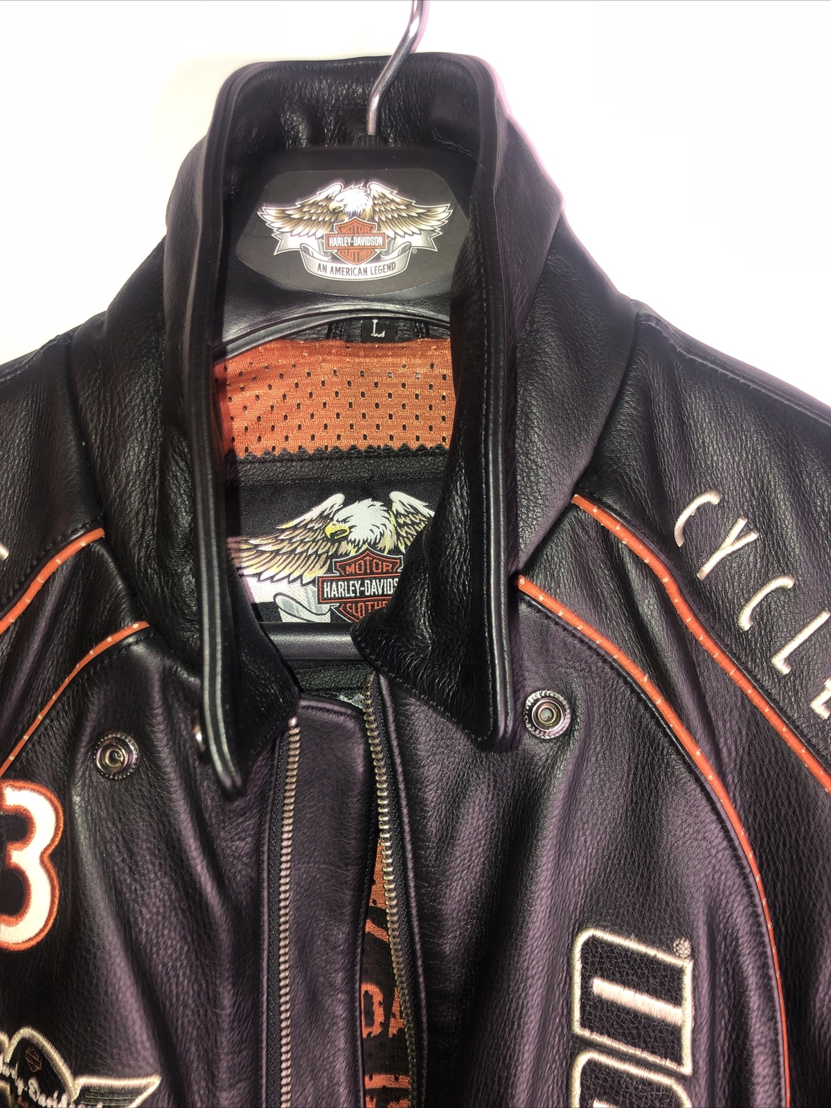 Women Harley Davidson Genuine Leather Riding Jacket Large Zip Pit ...