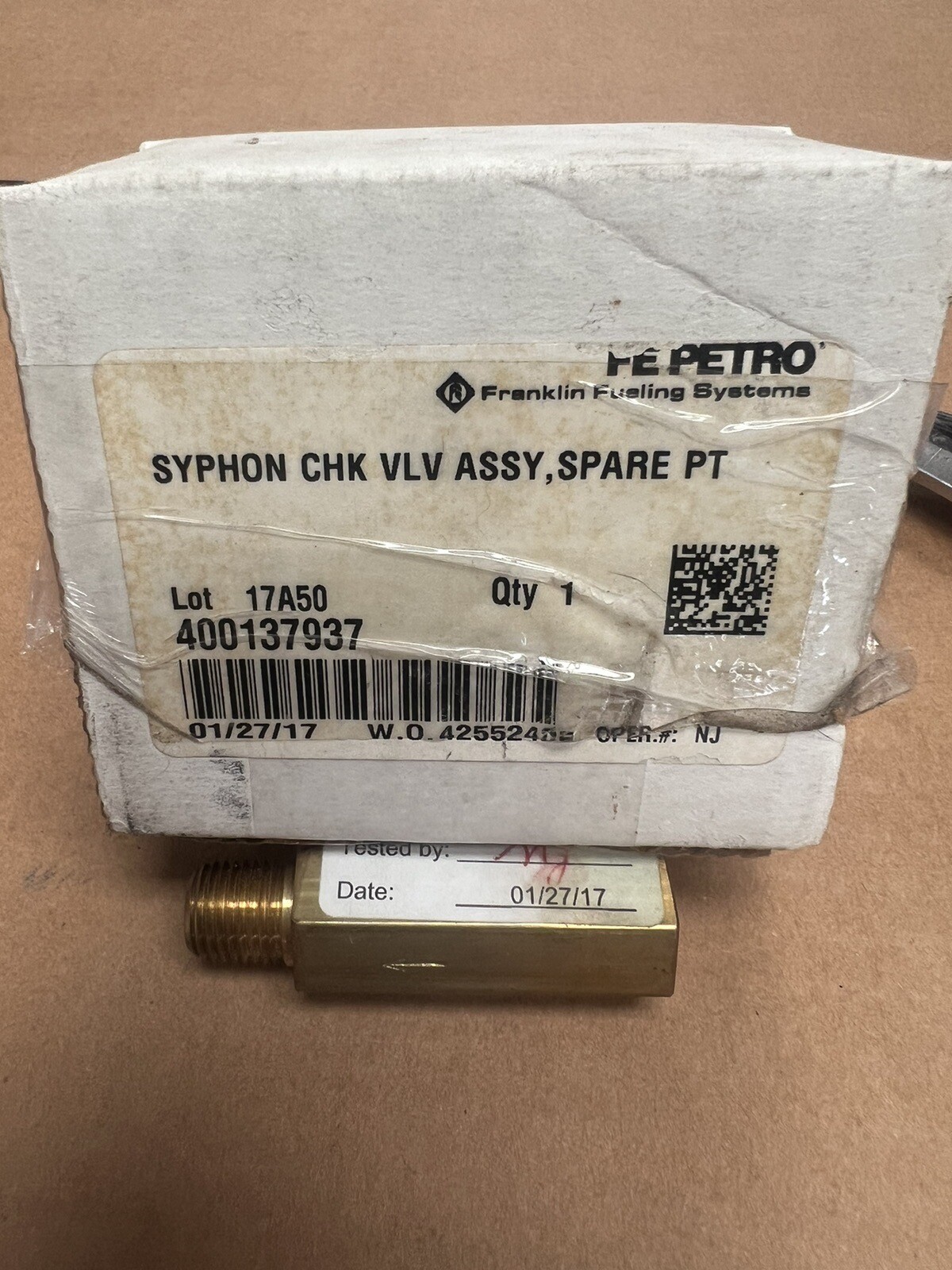 Franklin Fueling Systems FEPetro Syphon Check Valve # 400137937 for ...