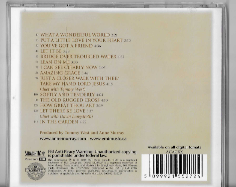 What a Wonderful World [CMG] by Anne Murray (CD, Jul-2008, EMI Music ...