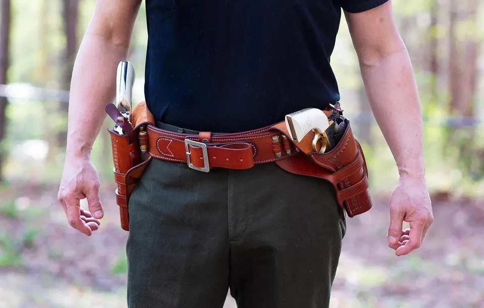 Doc Holiday cross and strong draw western holster and cartridge belt ...