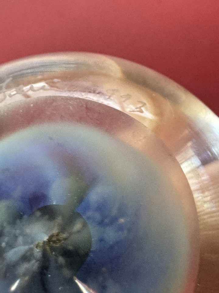 Vintage Seegers Fein Art Glass Small Blue Green Abstract Paperweight ...