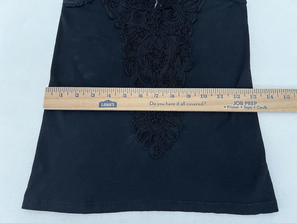Vintage Maureen Benun Black Soutache Lace & Cotton Tank Top Women’s S ...