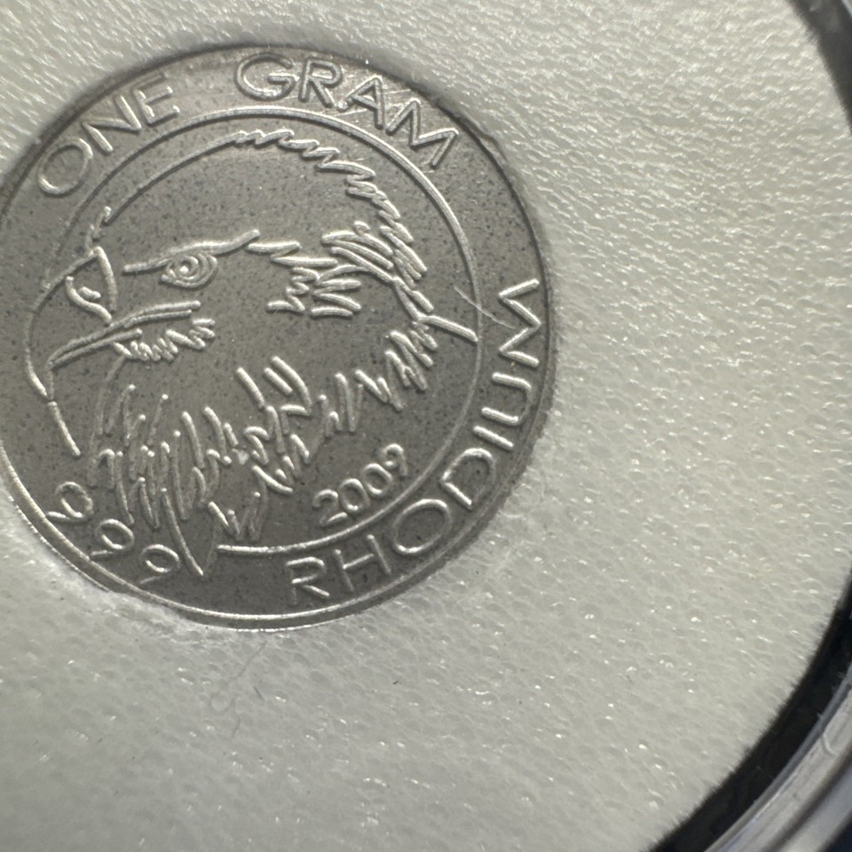 Rhodium 1 Gram Bald Eagle Round Cohen Mint .999 ICG MS69 Graded In Mint ...