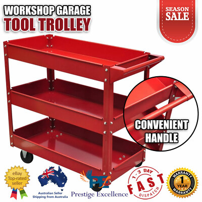3 Tier Heavy Duty Steel Mechanic Handyman Tool Cart Work Trolley ...