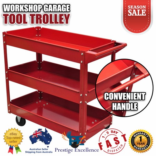 3 Tier Heavy Duty Steel Mechanic Handyman Tool Cart Work Trolley ...