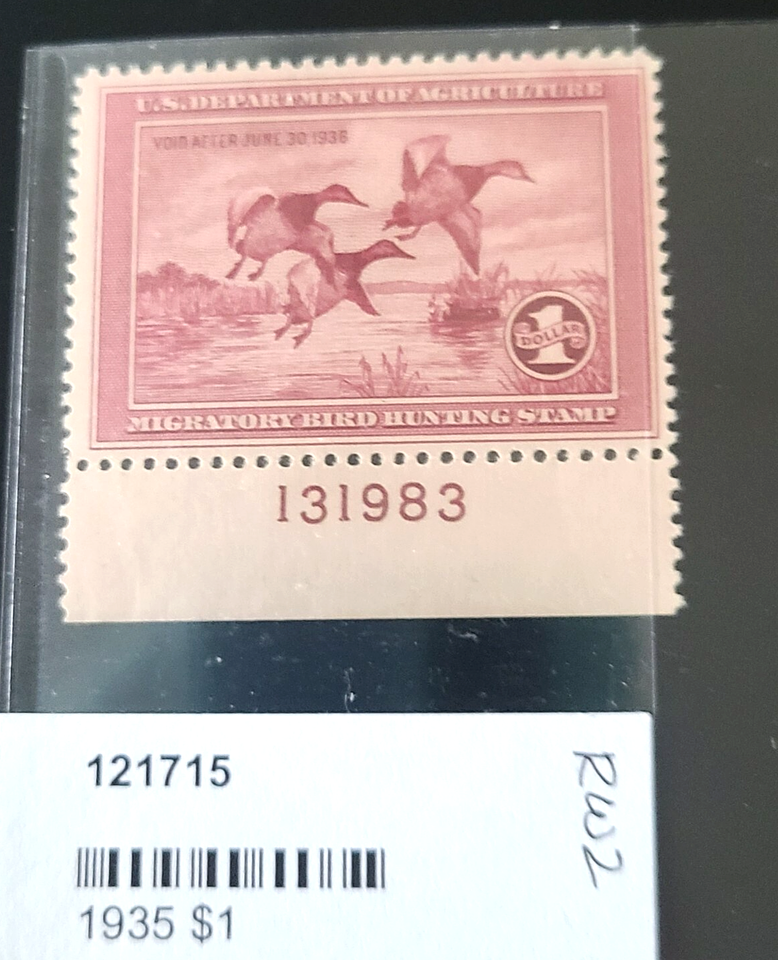 USA STAMPS #RW2 1935 Plate# - NEVER HINGED FINE -VERY FINE PSE CERT. | eBay