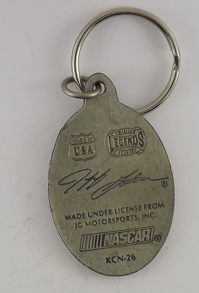 PEWTER ENAMEL KEY RING BRAND NEW JEFF GORDON NASCAR RACE CAR DRIVER USA ...