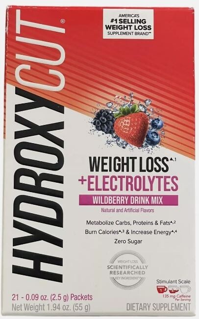 Hydroxycut Weight Loss Drink Mix, Wildberry Blast - 21 Count for sale ...
