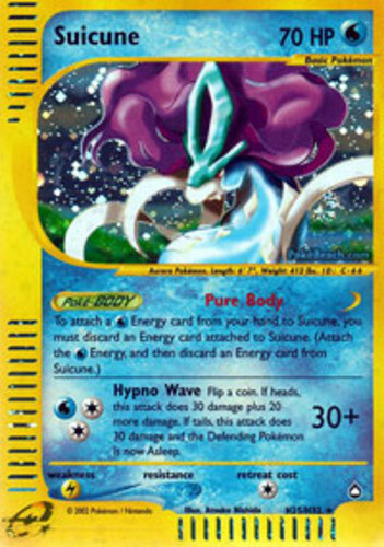 1x Suicune - H25/H32 - Holo Rare Heavily Played Pokemon G2 - Aquapolis ...