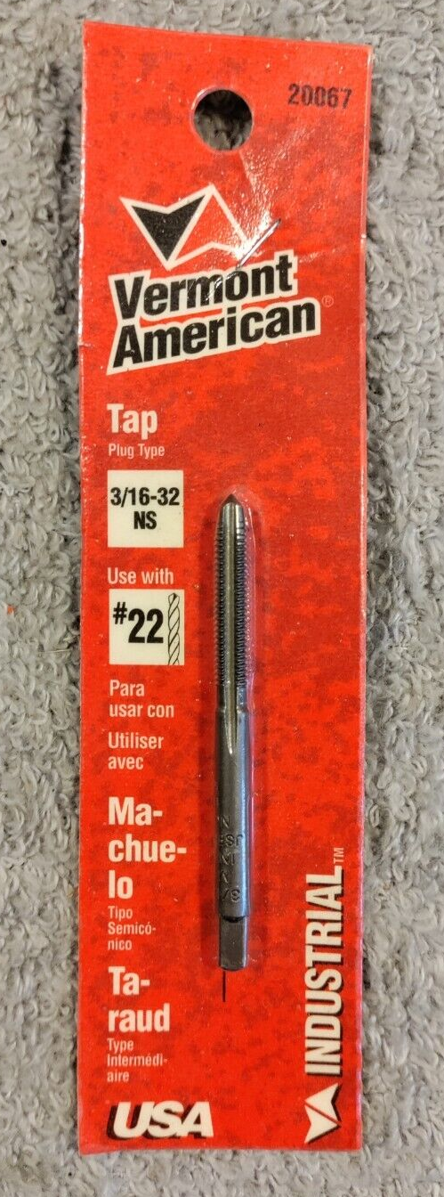 Vermont American Tap 3/16-32NS #22 20067 Made In USA | eBay