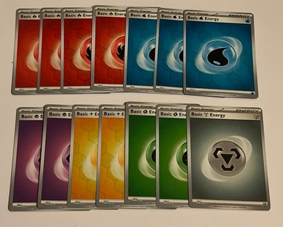 Pokemon TCG Basic Energy Reverse Holo Mix Set of 14x Shrouded Fable ...
