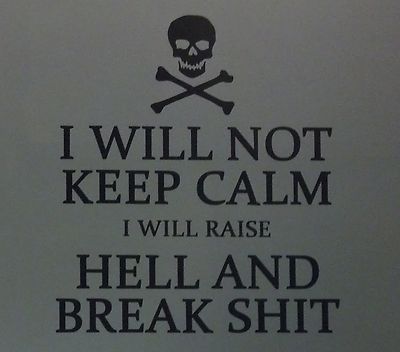 "I Will Not Keep Calm, I will raise Hell and Break S#!t" Sticker Decal ...