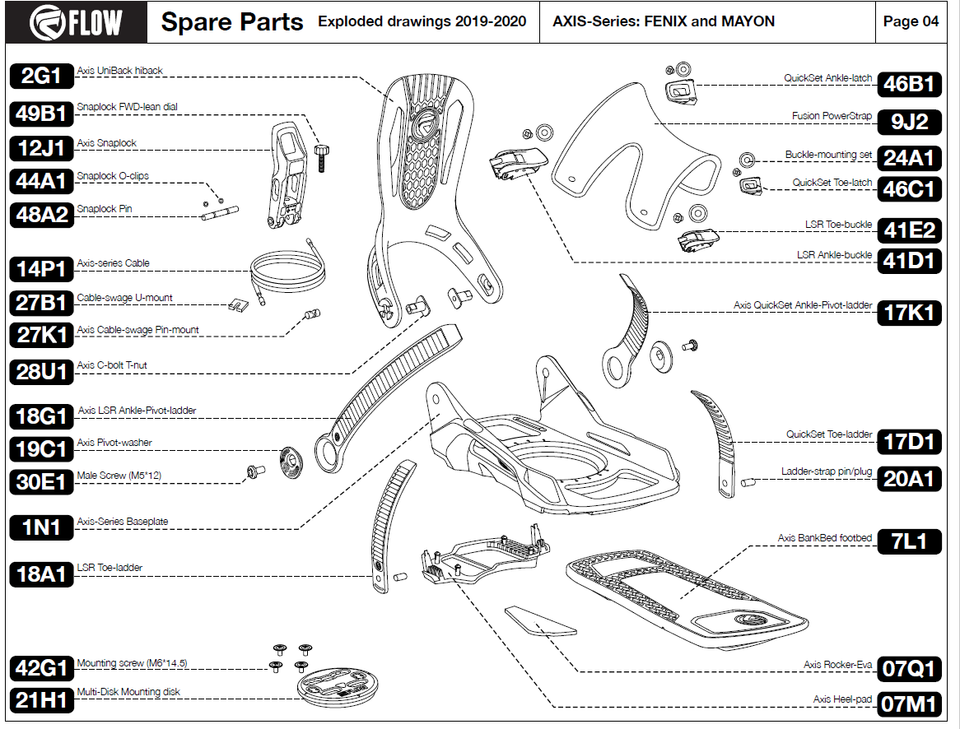 Ersatzteile für FLOW Snowboard-Bindung Bindings Ersatzteil Spare Parts ...