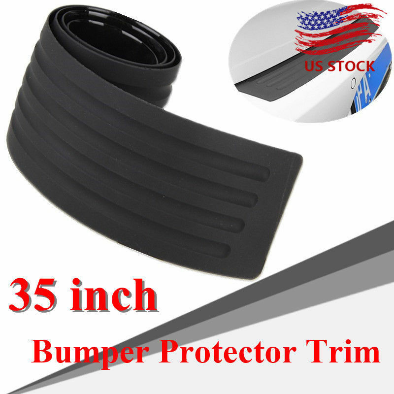 Car Rear Bumper Sill Protector Soft Plate Rubber Back Door Boot Cover ...