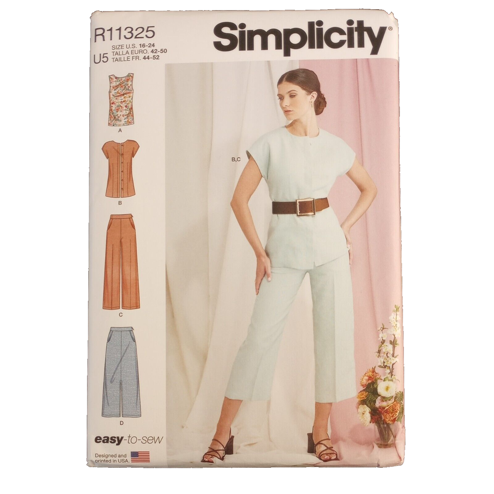 Simplicity R11325 Pattern Misses Sportswear Top Jacket Pants Skirt 16 ...