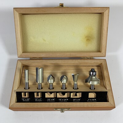 MASTERGRIP 6-Piece Router Bit Set, Straight V-Groove Core Dovetail ...