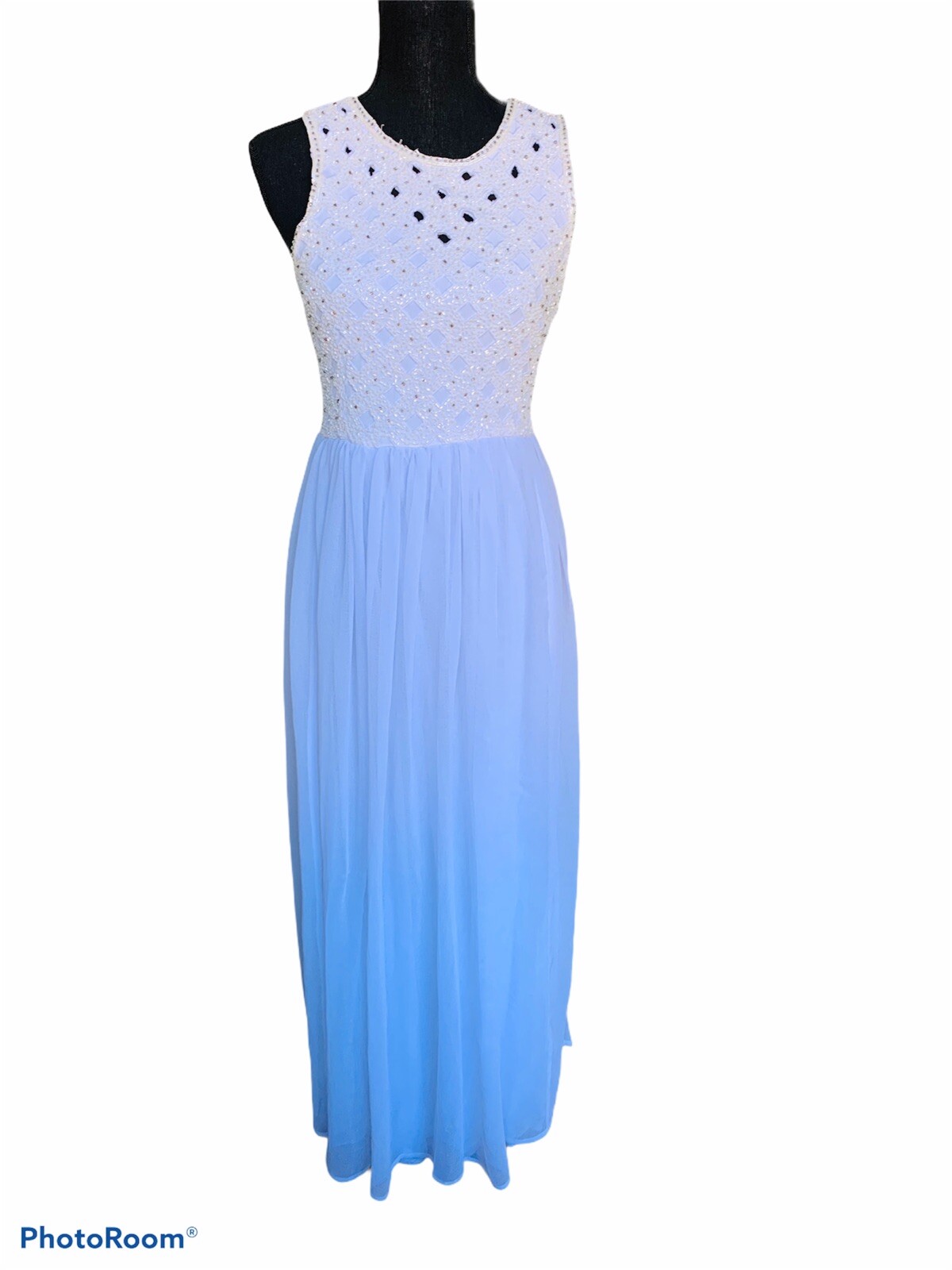 Anthropologie Hazel White Chiffon Beaded Women’s Long… - Gem