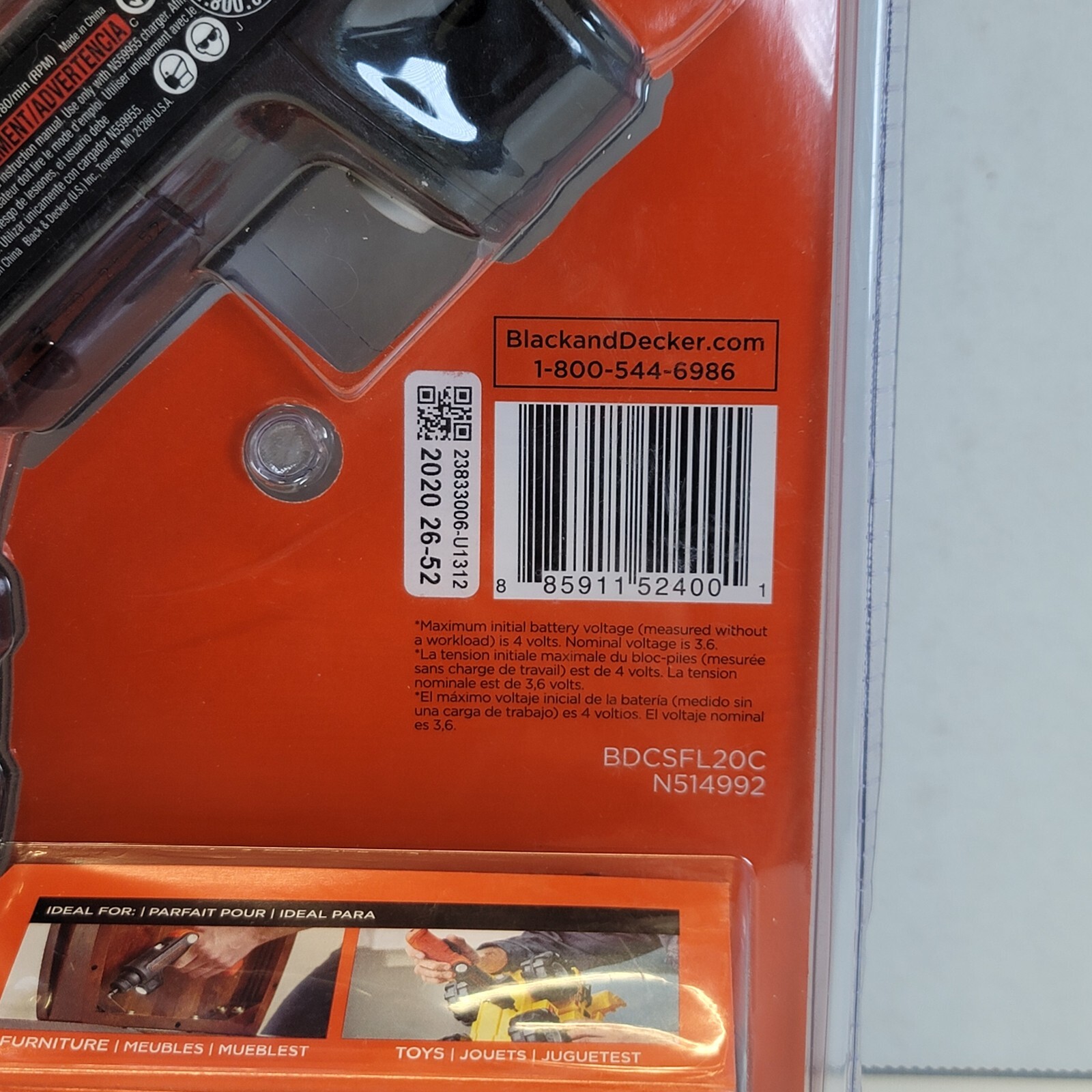 BLACK+DECKER 4V MAX Cordless Screwdriver with LED Light (BDCSFL20C ...