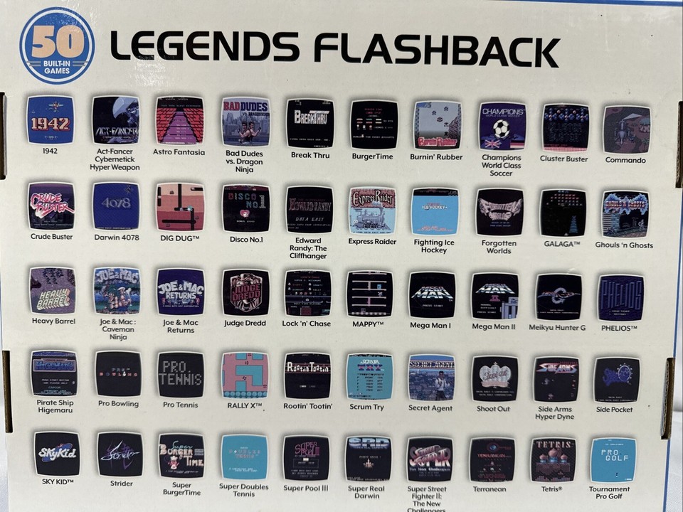 ATGames Legends Flashback HDMI Game Console with 50 Built in Games NES ...