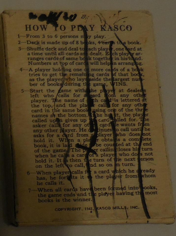 1942 Play Everbody's Game Kasco mills Toledo Ohio Playing Cards Feeds ...