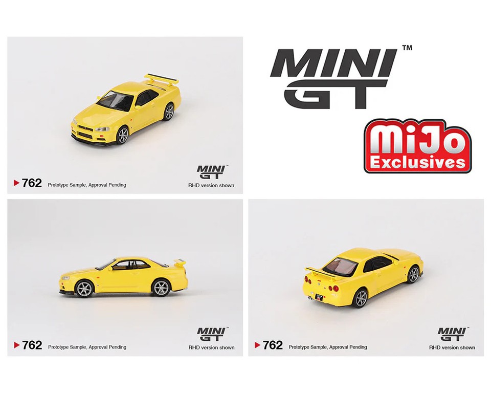 Mini GT #762 Nissan Skyline GT-R (R34) V-Spec Lightning Yellow ...