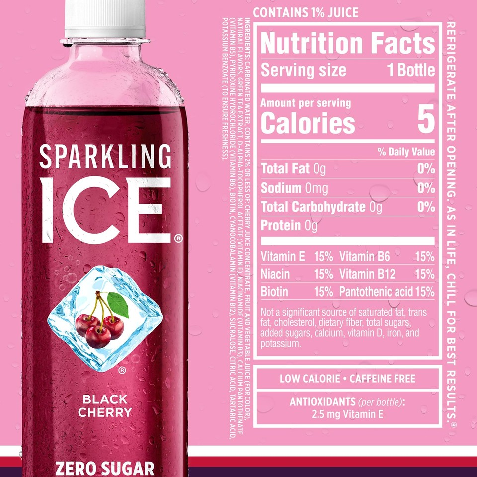 Sparkling Ice Pink Variety Pack, Flavored Sparkling Water, Zero Sugar ...