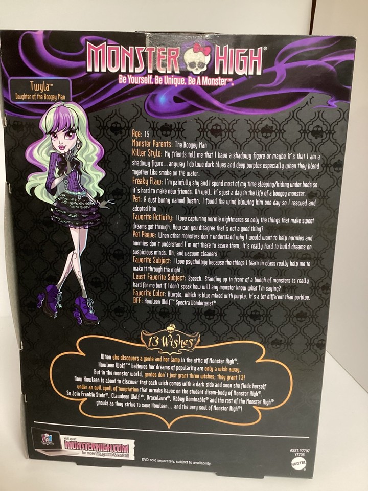 Monster High 13 Wishes Twyla W/Pet Dustin 2012 NIB Mattel | eBay