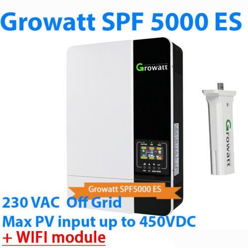 Growatt SPF 5000 ES Off grid solar inverter support 48V battery MPPT ...