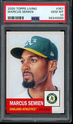 2020 Topps Living Set #357 Marcus Semien PSA 10 Gem Mint Card 56349260 ...
