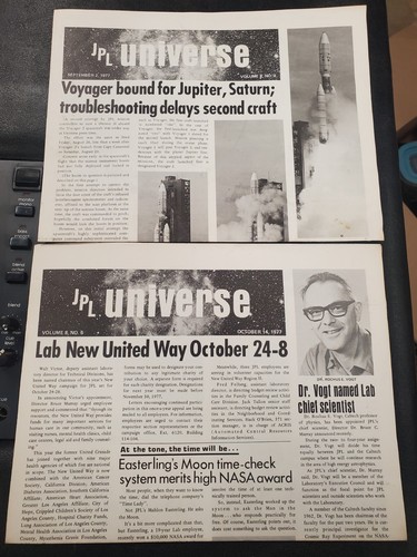 2VINTAGE NASA -SATURN VOYAGER UNIVERSE NEWSLETTER JET PROPULSION ...