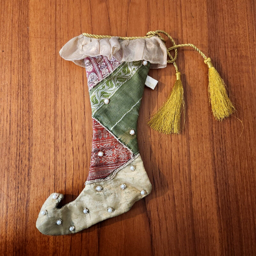 VINTAGE Wayne M Kleski 11" BEADED ORNATE CHRISTMAS STOCKING | eBay