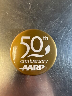 Vintage AARP 50th Anniversary Pin Button Promo FREE SHIPPING | eBay