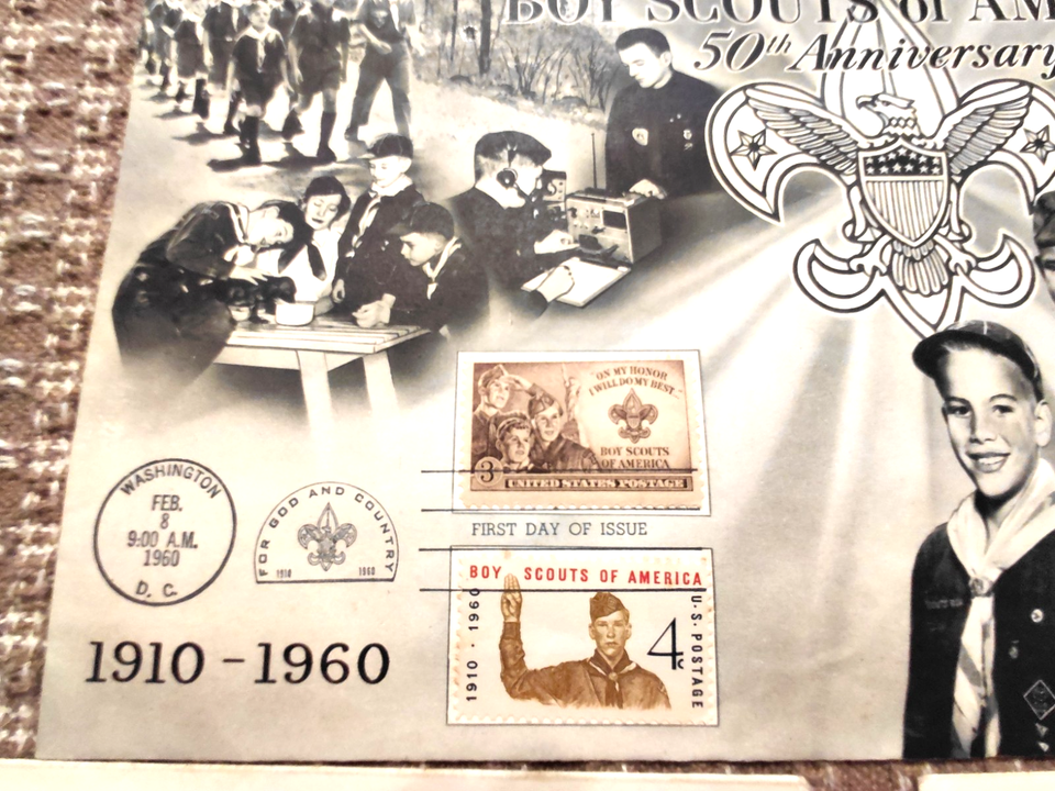 1960 Boy Scouts 50th Anniversary Stamp Collection First Day of Issue ...