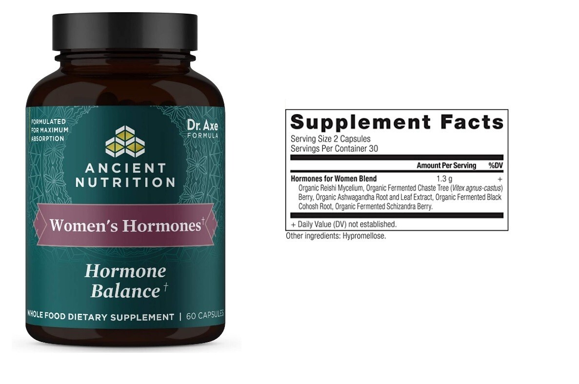 Dr Axe Women's Hormone Balance 60 Capsules, Helps Reduce Stress ...