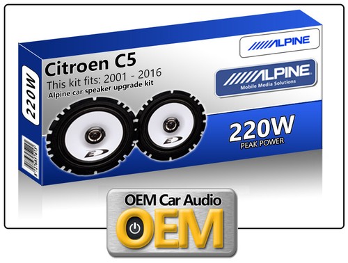 Citroen C5 Rear Door speakers Alpine 17cm 6.5" car speaker kit 220W Max ...