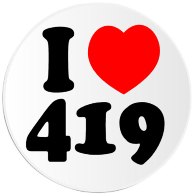 I Love 419 - 25 Pack Circle Stickers 3 Inch - Area Code Toledo Ohio OH ...