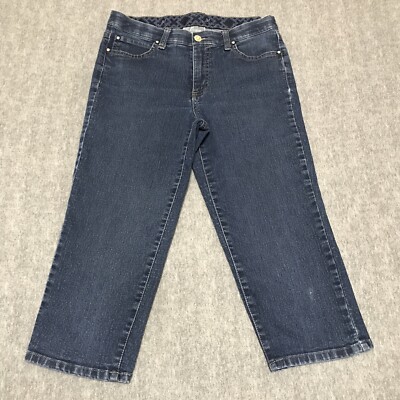JM Collection Jeans Womens 4 Petite Blue Capri Denim Stretch Jean ...