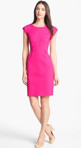 Kate Spade New York Hot Pink Barbie Ivie Puff Sleeve Stretch Sheath ...