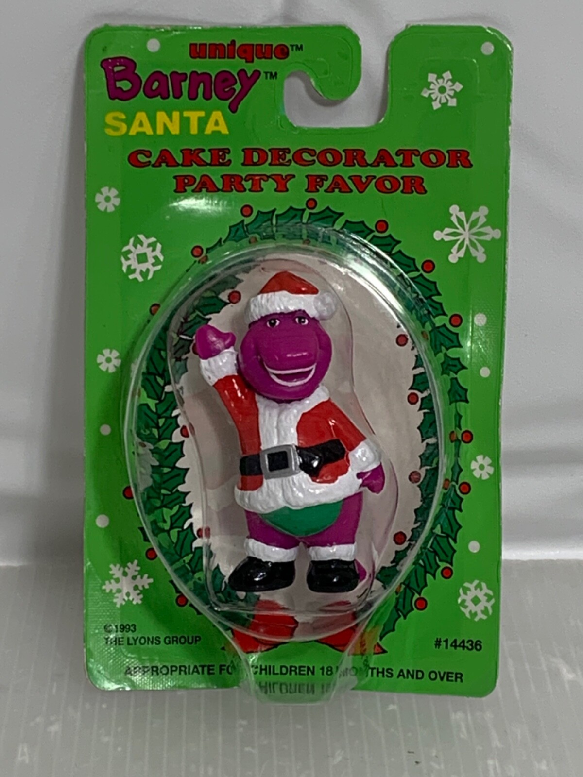 Barney Santa 1993 The Lyons Group Christmas Figure 3" H Cake ...