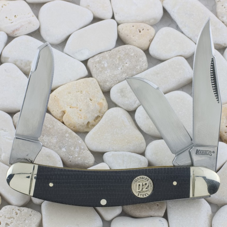 Marbles Black Micarta Sowbelly Pocket Knife D2 Tool Steel MR431 | eBay