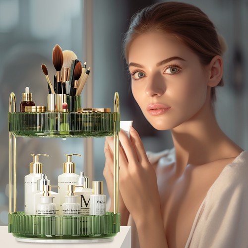 360° Storage Makeup Cosmetic Perfume Rotating Organiser Stand Tier ...