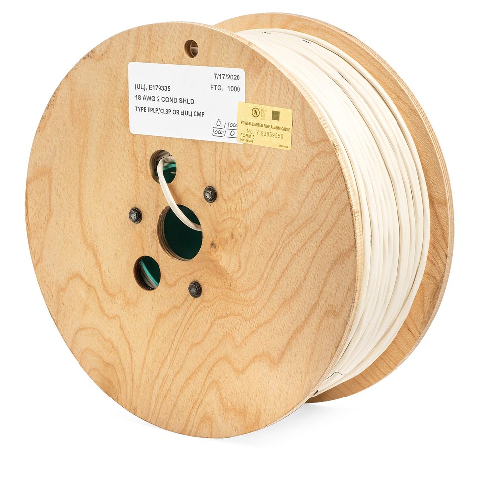 18 AWG 2 Conductor (UL) Certified 100% Copper Type CMP Plenum Rated ...