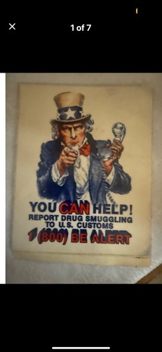 Rare US Customs Anti Drug Smuggling Uncle Sam Hand Bill/Sticker | eBay
