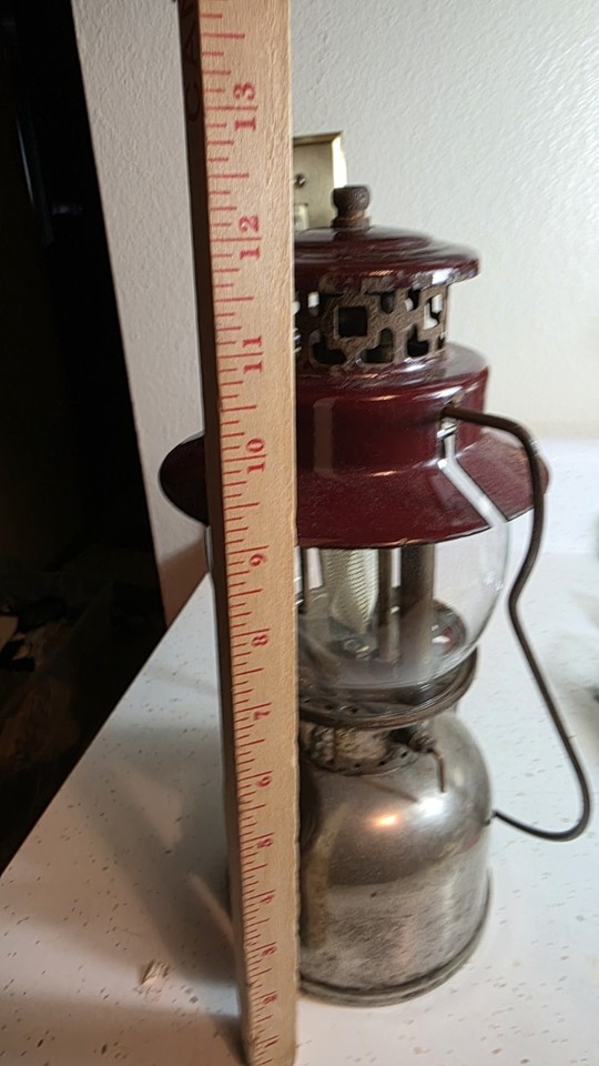 VINTAGE COLEMAN 242B SINGLE MANTLE LANTERN BURGUNDY TOP RARE EARLY ...