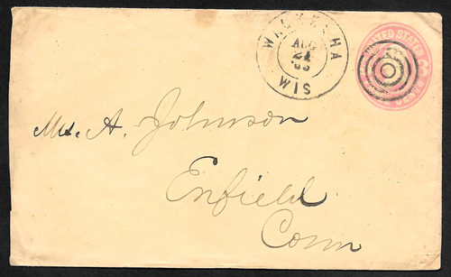 Waukesha Wisconsin WI 3c Stamped Envelope Postal Cover, Target Cancel ...