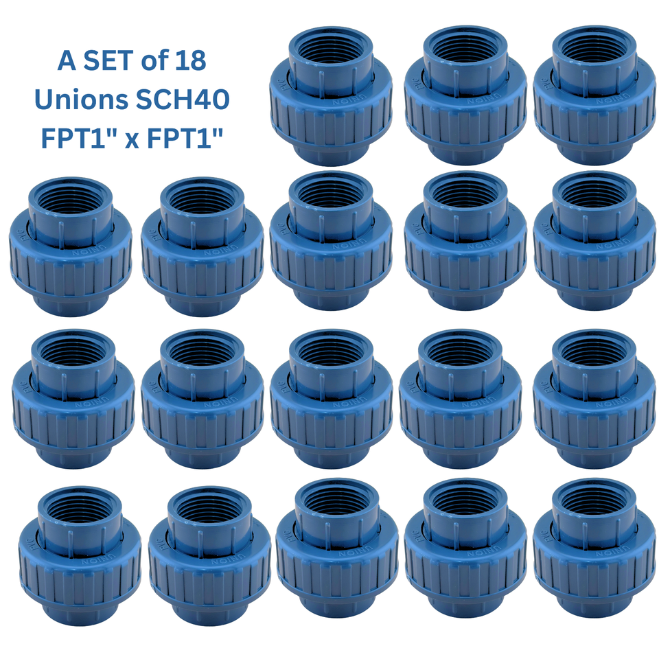 PVC Union Coupling Pipe Fitting; FIP (1" FPT x 1" FPT); SCH40, Grey ...